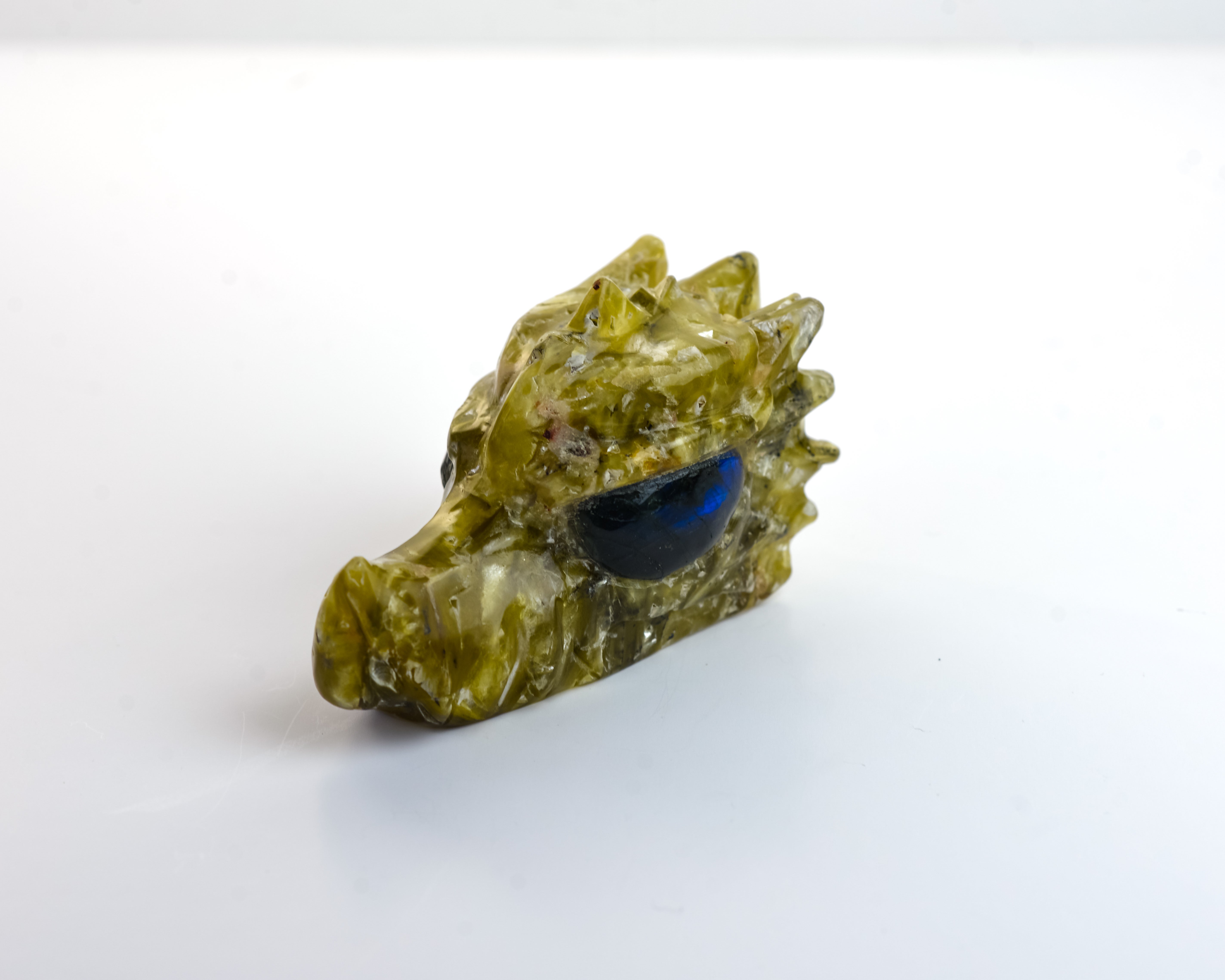 Golden Mica with blue flash Labadorite Eyes | Dragon on Sea